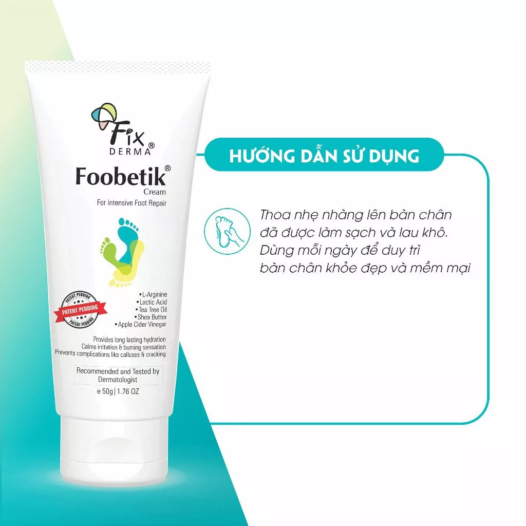 FIXDERMA Foobetik Anti-Fungal Foot Cream, Soothing, Blood Circulation ...