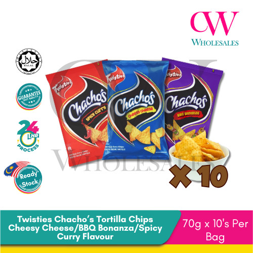 Twisties Chacho's Tortilla Corn Chips Curry/Cheese/Bbq Bundle ( 70g x ...