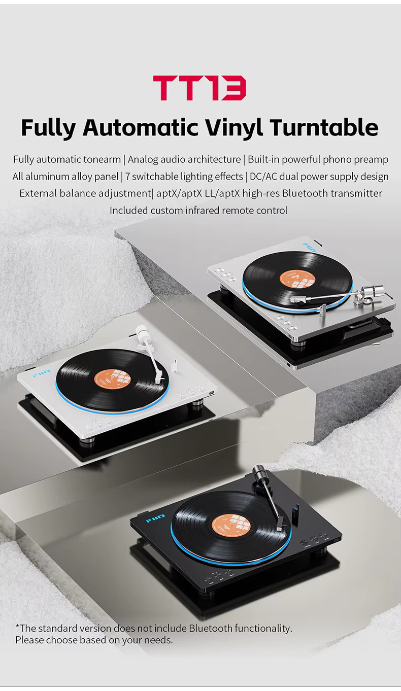 FiiO TT13, Analog Turntable: Fully Automatic Vinyl Record Player with ...