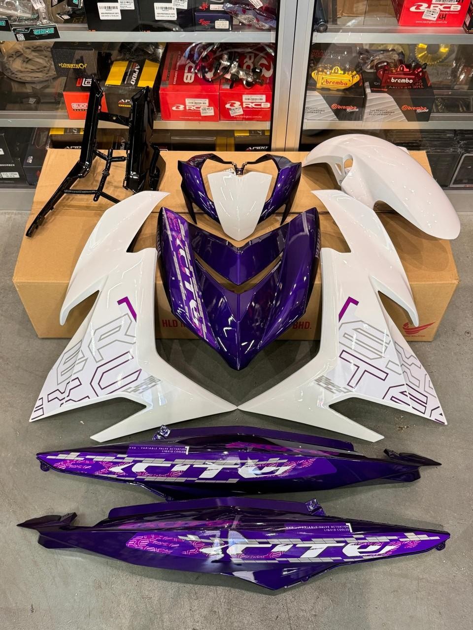 Y15 ZR V1 V2 AREOX PURPLE MERAH BIRU PUTIH COVER SET TAMPAL SIAP ...