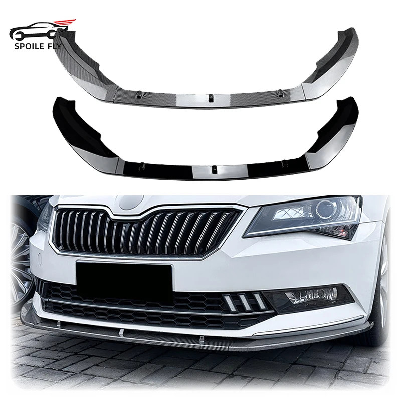 3X 2016 To 2019 For VW Skoda Superb B8 Car Front Bumper Lip Spoiler ...