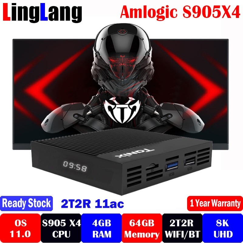 in stock Classical Black Smart Box Amlogic S905X3/X4 Quad Core 1GbE 4GB ...