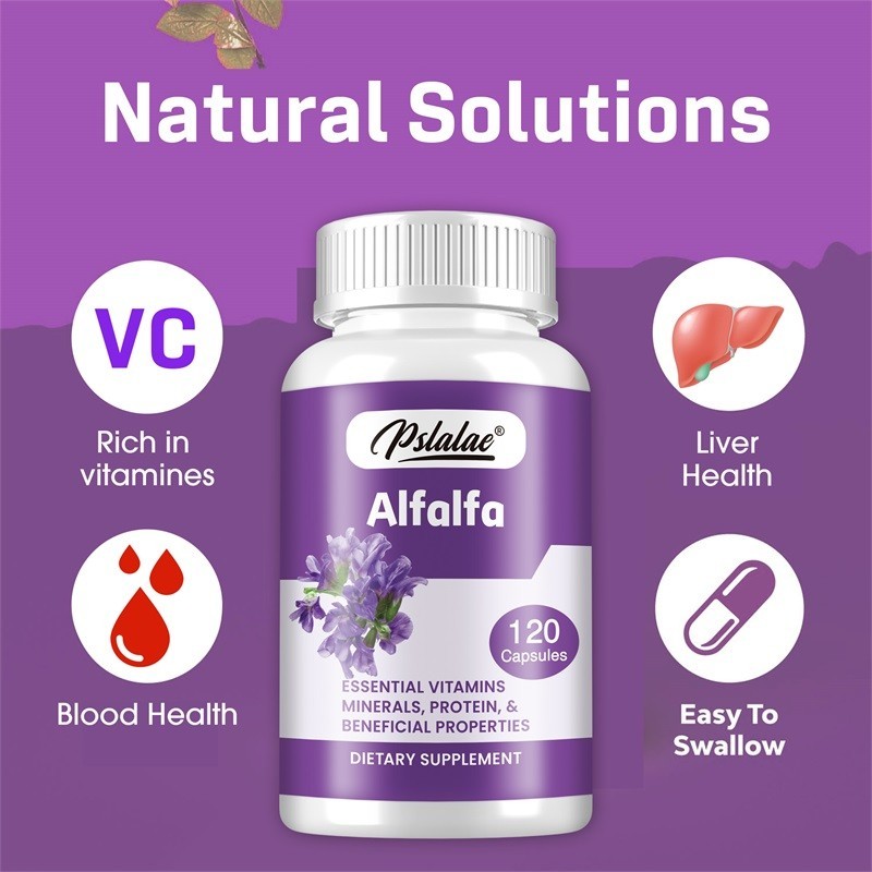 Pslalae, Alfalfa 900 mg, Rich in Essential Vitamins, Minerals, Protein ...