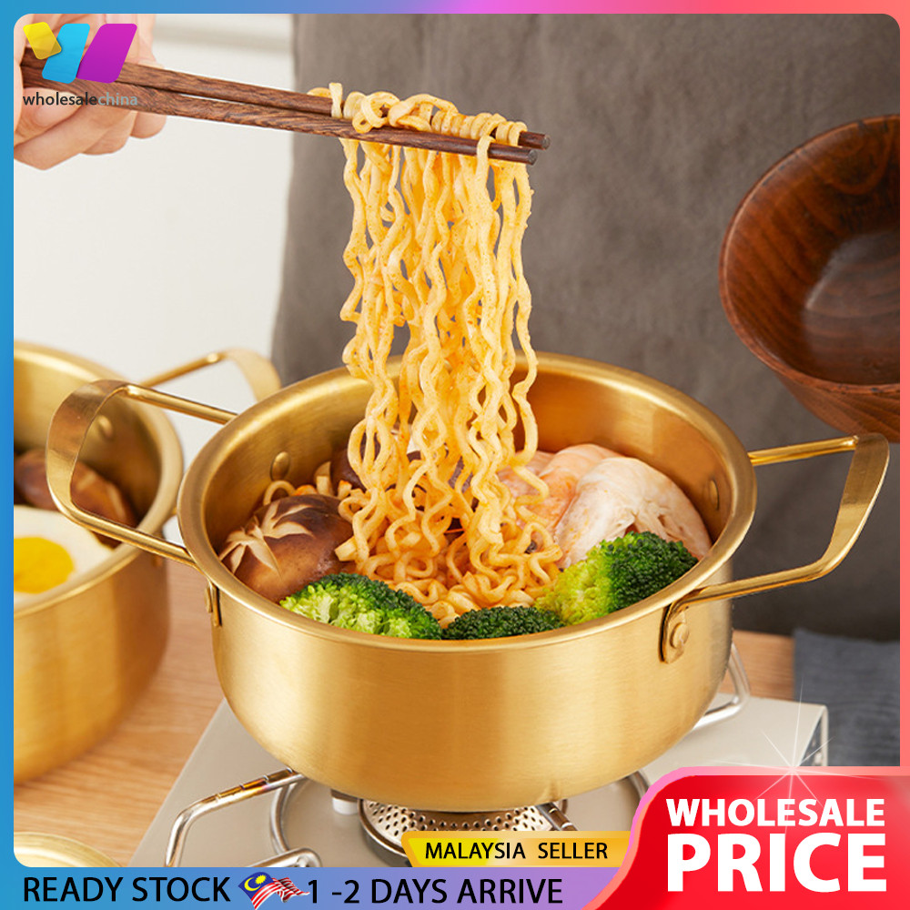 WHOLESALE | Stainless Steel Korean Style Gold Ramen Noodle Pot Cooking ...