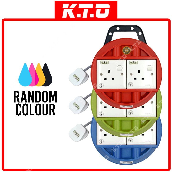 6M / 9M Heavy Duty 2 Way Round Extension Box Copper Cable Trailing ...