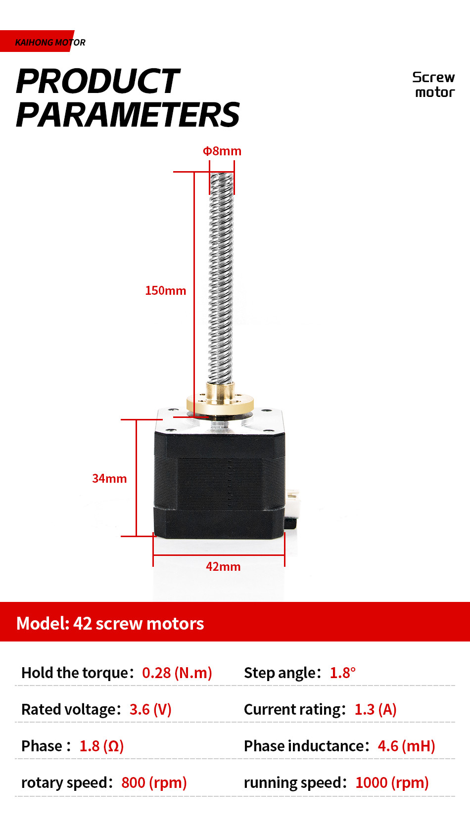 Nema 17 Linear Hybrid Stepper Motor Thread Rod Micro Linear Sliding ...