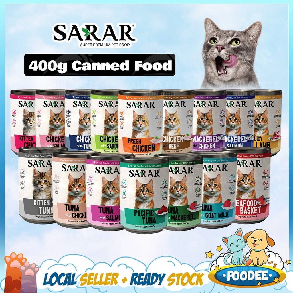 POODEE SARAR Cat Can Food 400g Basah Cat Wet Food Canned Snack Salmon ...