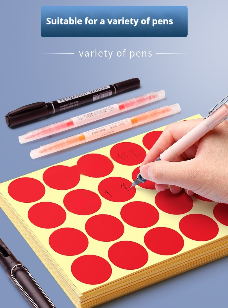 10 Sheets Mix Color Dot Sticker Self Adhesive Stationery Sticker Round ...
