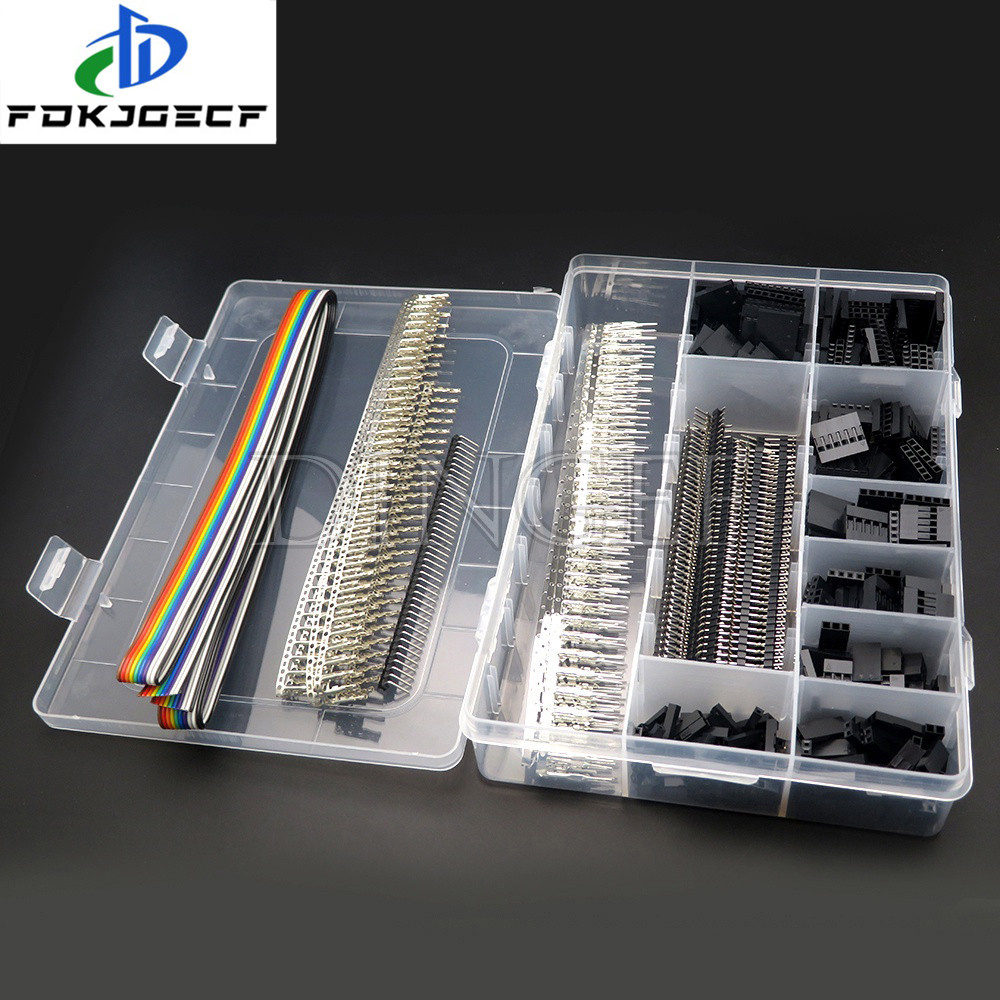 1550PCS/Set 2.54mm Dupont Connector Kit PCB Headers Male Female Pins Electronics Cable Jumper ...