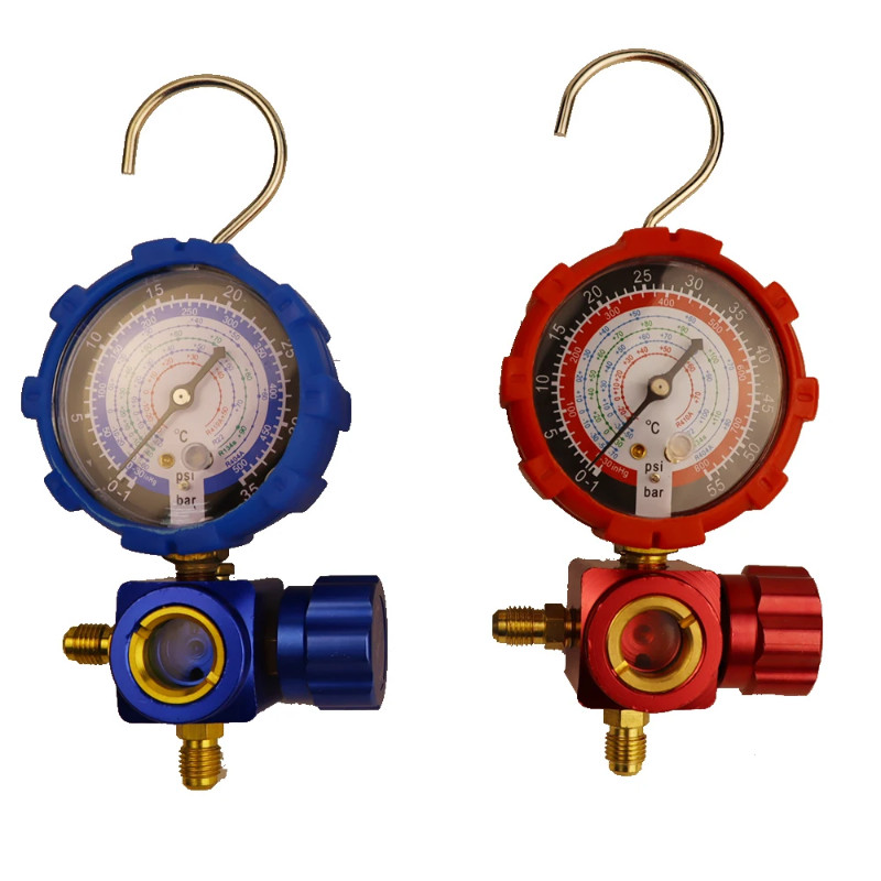 R410a Refrigerant Manifold Gauge Alloy Manometer Valves Pressures Gauge ...