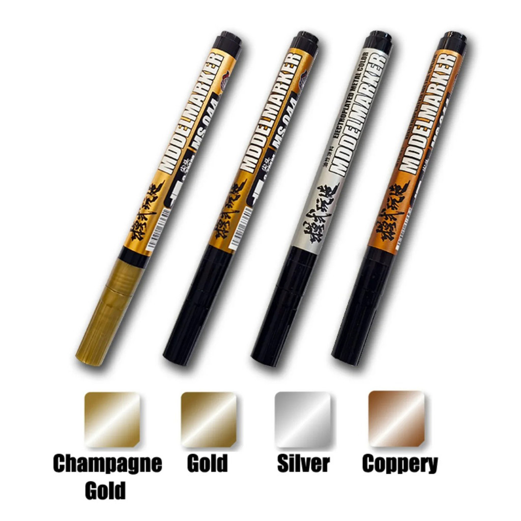 MS044 Model Marker Pen 0.7MM 2MM Tip Electroplated Golden Silver Copper ...