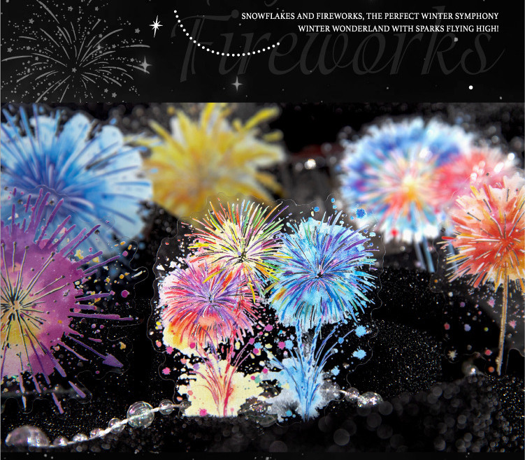 Mr. Paper 10 sheets/bag Waterproof PET sticker Colorful fireworks ...
