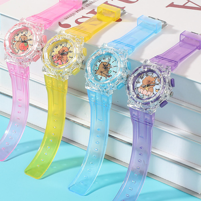 LED Cartoon Capybara Kids Watch Luminous Watch Cute Cartoon Kids Watch ...
