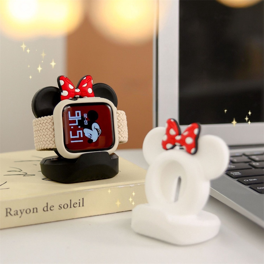 Mickey Mouse Charger Stand Minnie Desktop Holder for Apple Watch 10 9 8 ...