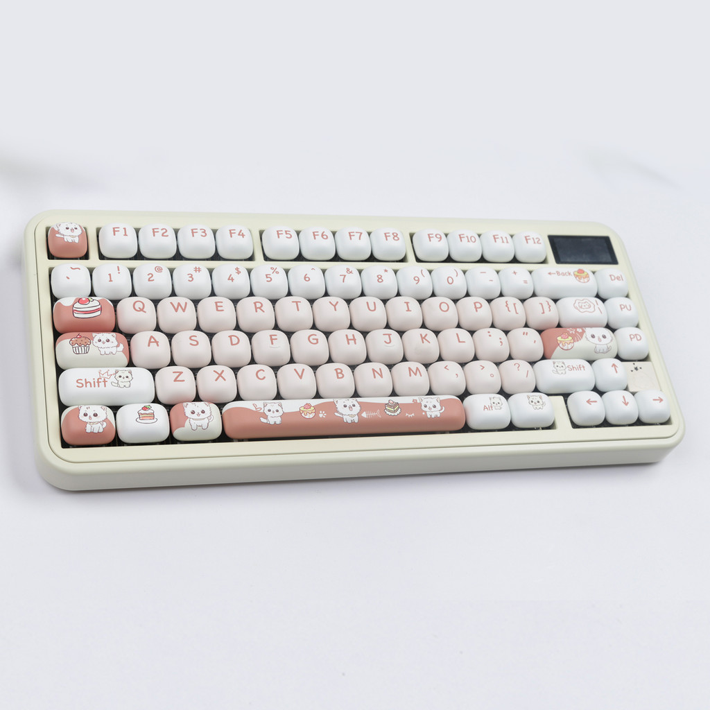 MOG profile Cute Round PBT Bun Keycaps for Mechanical Keyboard | Shopee ...