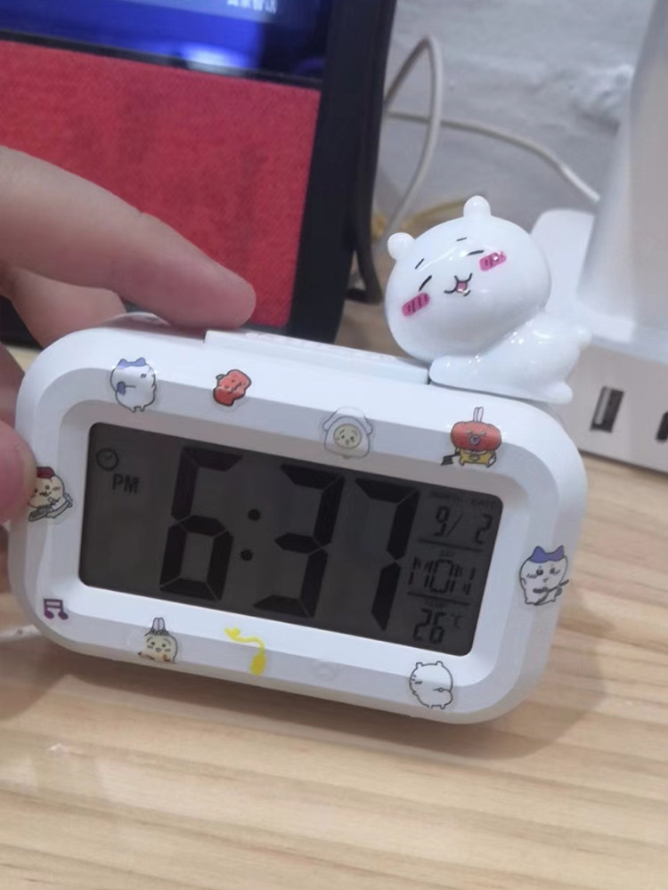 New Chiikawa Alarm Clock Luminous Table Clock Multifunctional Bedside ...