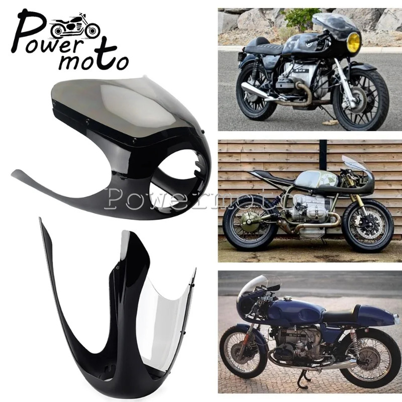 Universal 6-1/4" Headlight Half Cafe Racer Fairing For Yamaha XS XSR XJ ...