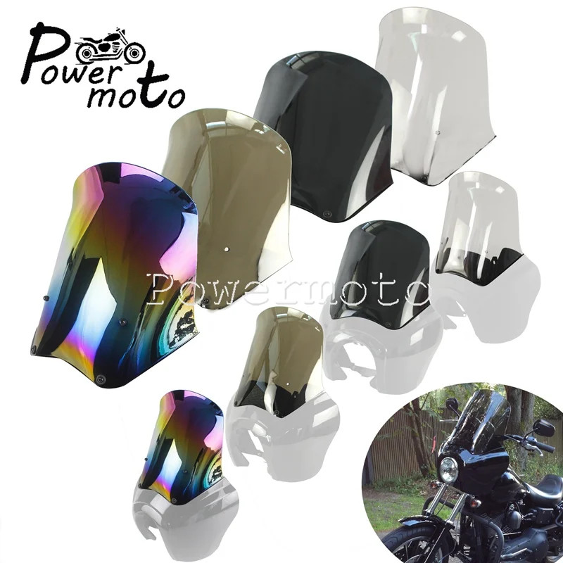 For Harley Sport Fairings 15" Replace Windshield Street Bob Wide Glide ...