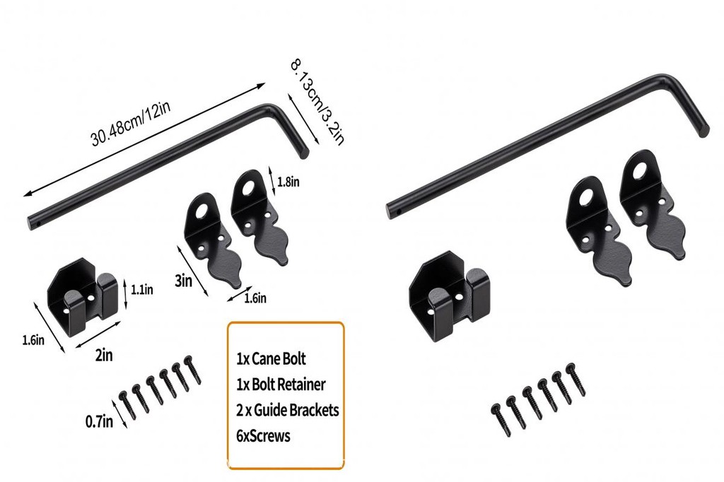 wanpanyu Heavy Duty Gate Latch Fence Gate Latch 12 Inch Metal Cane Bolt ...