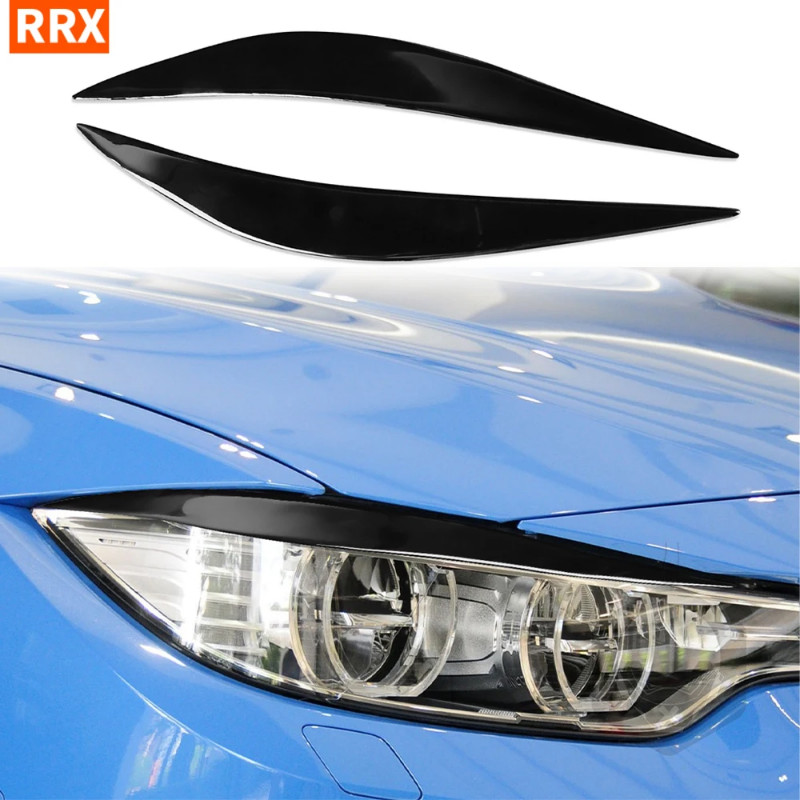 Car Headlight Eyebrows Eyelid Piano Black Sticker For BMW F32/F33/F36 4 Series F80 M3 F82/F83 M4 ...