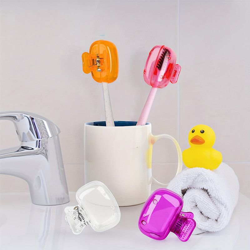 Toothbrush Holder Clips Plastic Toothbrush Head Covers Protective Caps ...