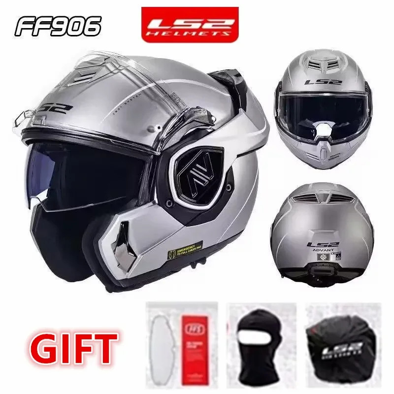 LS2 Motorcycle Helmet with Rear Flip Over Full Face, Dual Lens, Men's ...