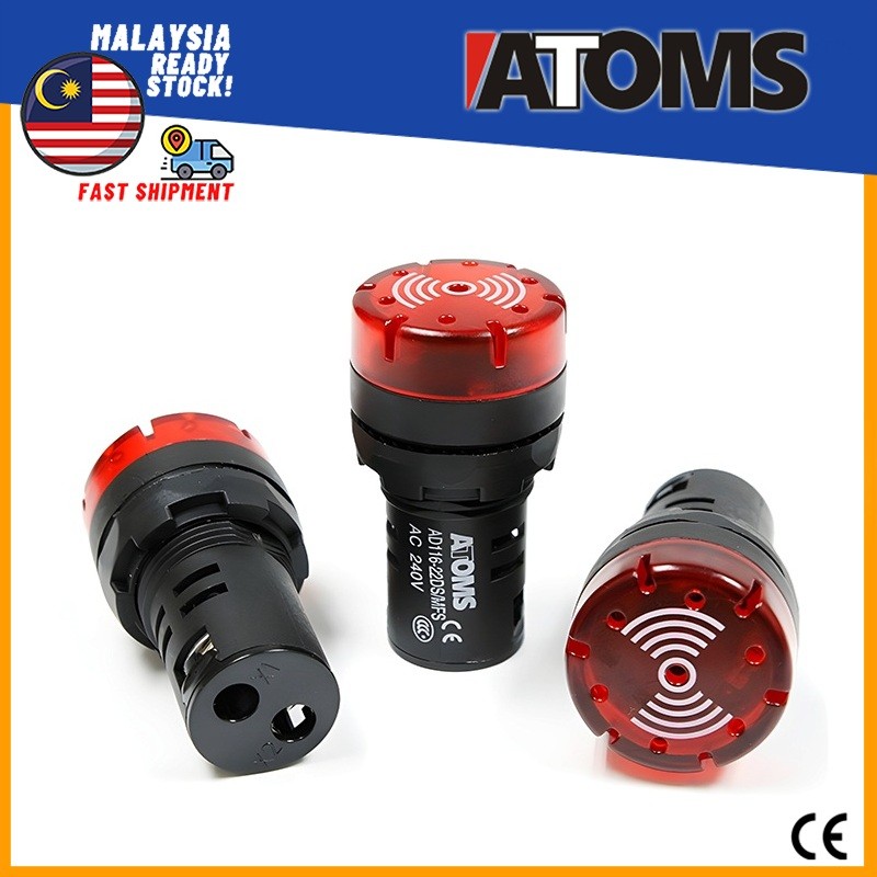 ATOMS 2 Years Warranty AD116 Buzzer With LED Flashing Indicator Light ...