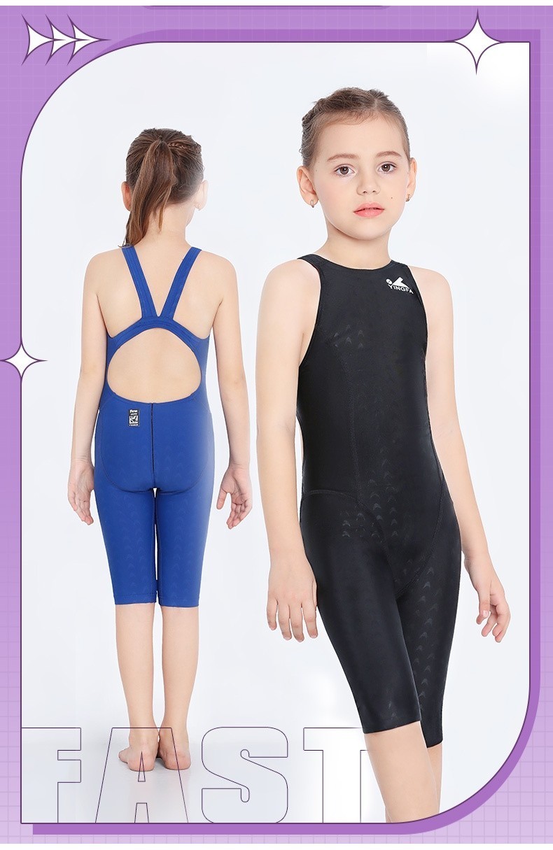 Fina Approved Training Swimsuit Girls Sporty Swimwear Sharkskin ...