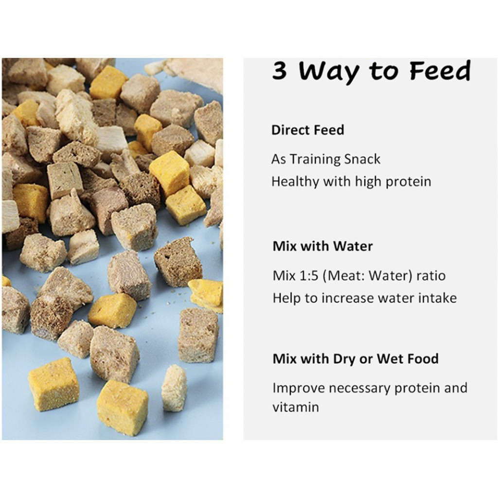 Premium 500g Freeze Dried Chicken Cubes for Cats | Snack Kucing Ayam ...