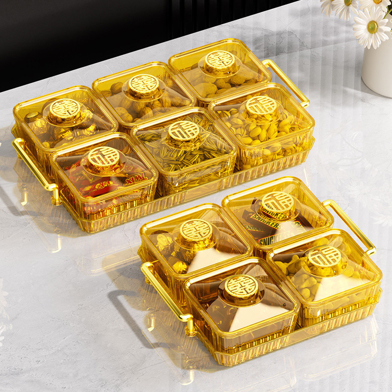 2025 NEW YEAR'S Sealed Dried Fruit Box Divided Candy Box Red Candy Tray ...