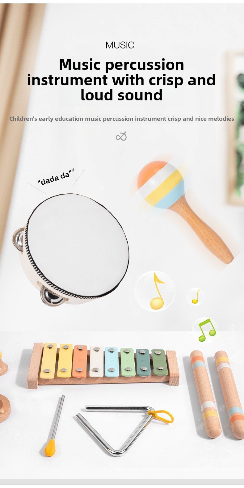 Baby Musical Instruments-Montessori Wooden Toys for Toddlers 1-3 ...