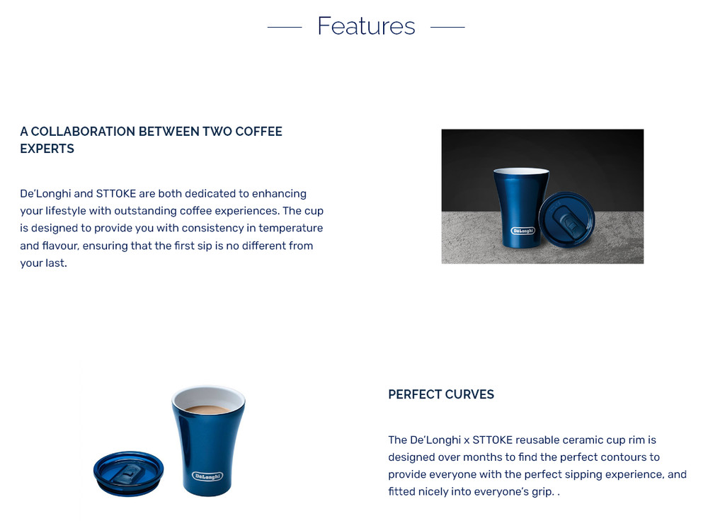 Delonghi x STTOKE Reusable Mug Limited Edition Ceramic 227ml Greblon ...