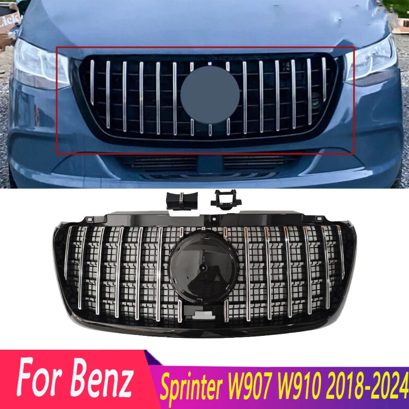 GT Style Front Grille For Mercedes Benz Sprinter W907 W910 2018 2019 2020 2021 2022 2023 2024 ...