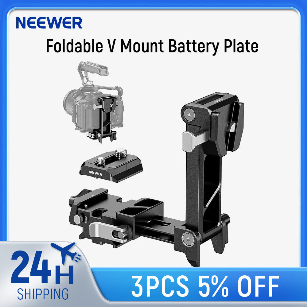 NEEWER Foldable V Mount Battery Plate with Arca Type Baseplate for DSLR ...