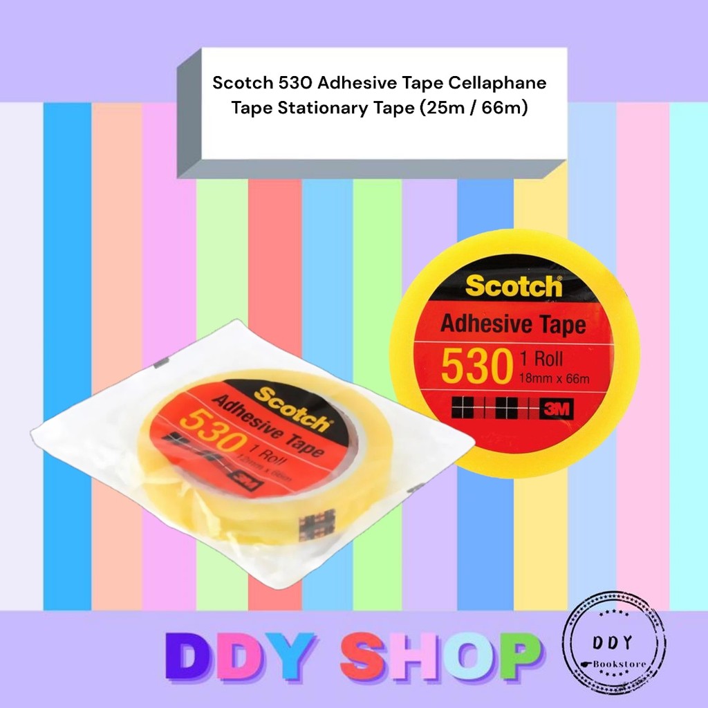 Scotch 530 Adhesive Tape Cellaphane Tape Stationary Tape (25m / 66m) | Shopee Malaysia