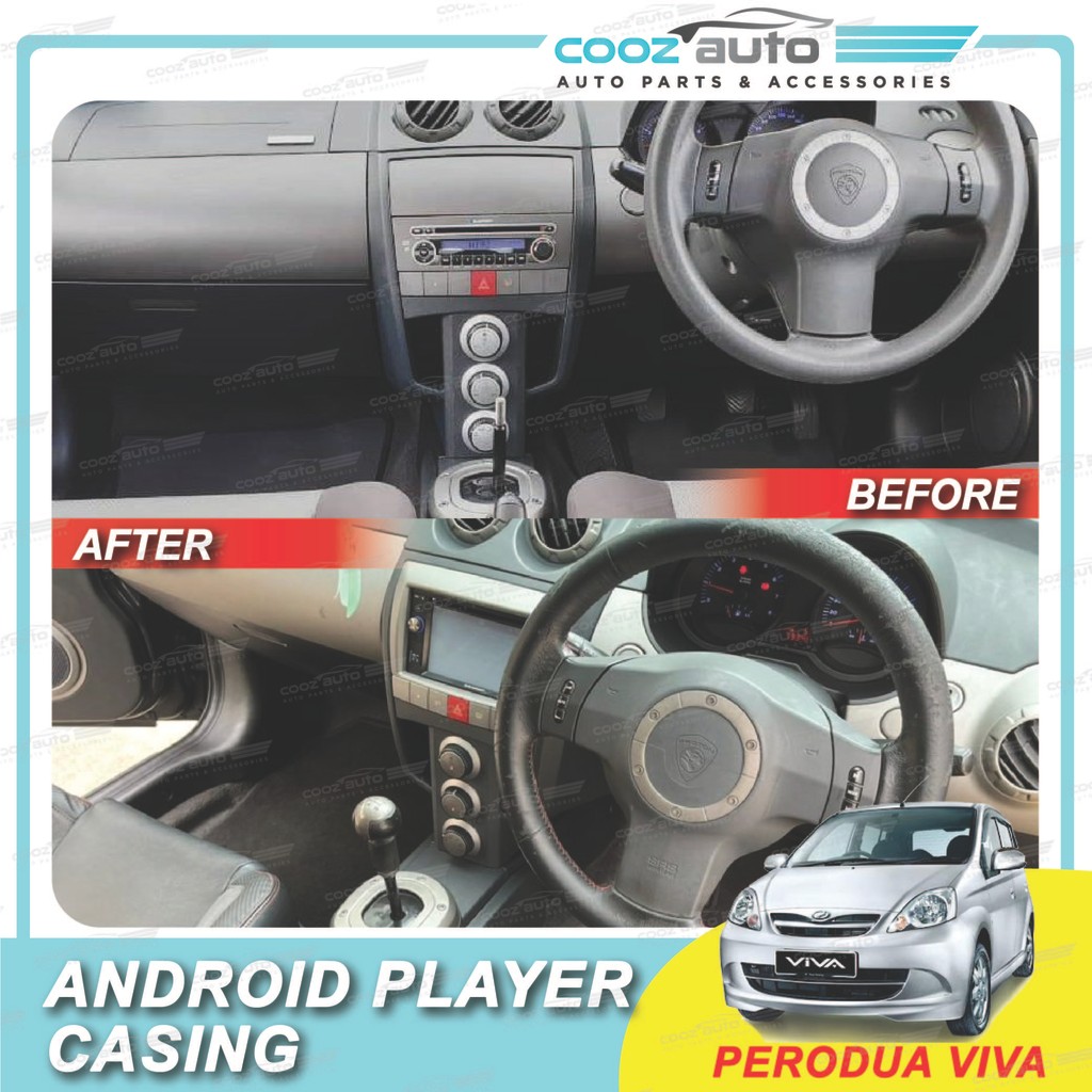 Perodua Viva Half Design 9" Car Android Casing Dashboard Audio Android ...