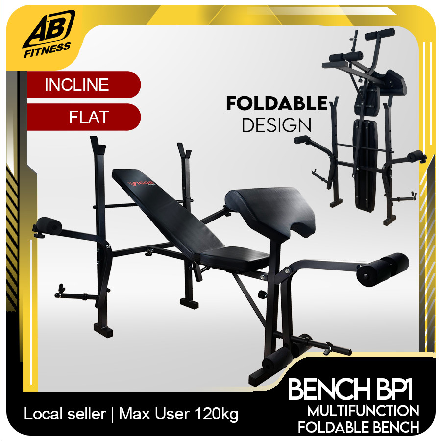 Vigor Fitness Barbell Press Weightlifting Bench With Preacher Curl Pad ...