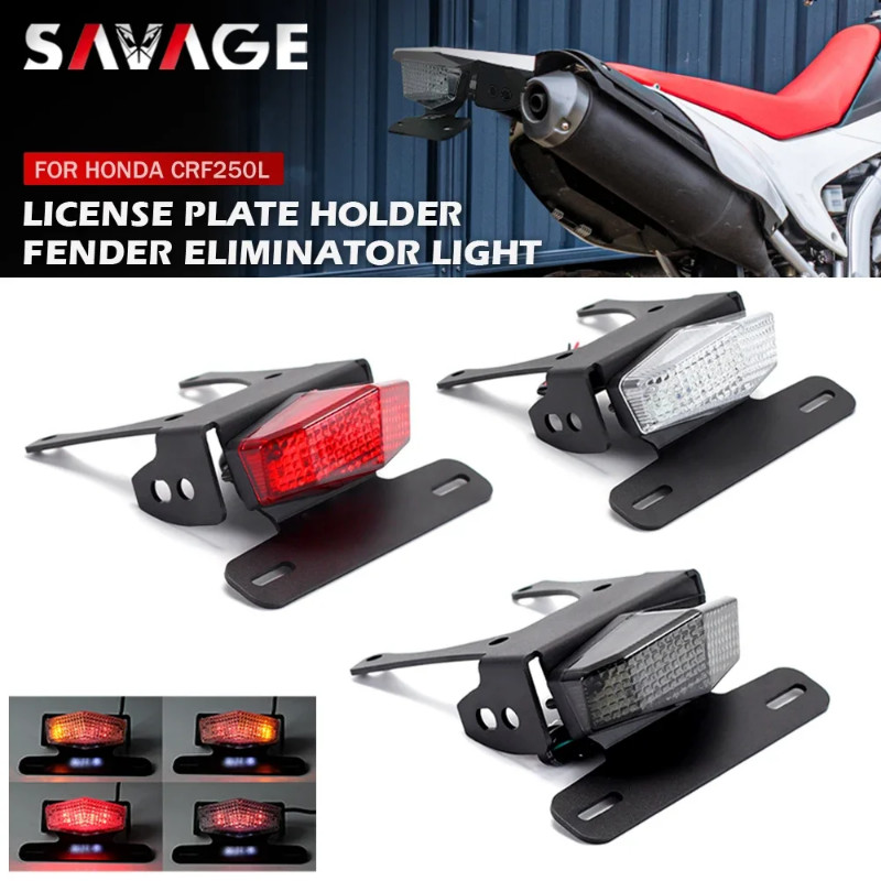 License Plate Holder LED Flasher Brake Light For HONDA CRF250L/Rally ...