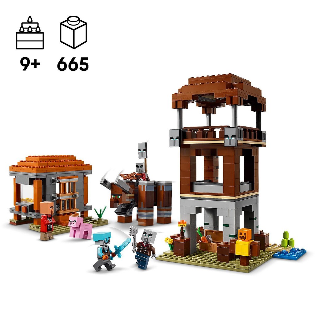 LEGO 21278 Minecraft The Pillager Outpost and Ravager Building Toy Set ...
