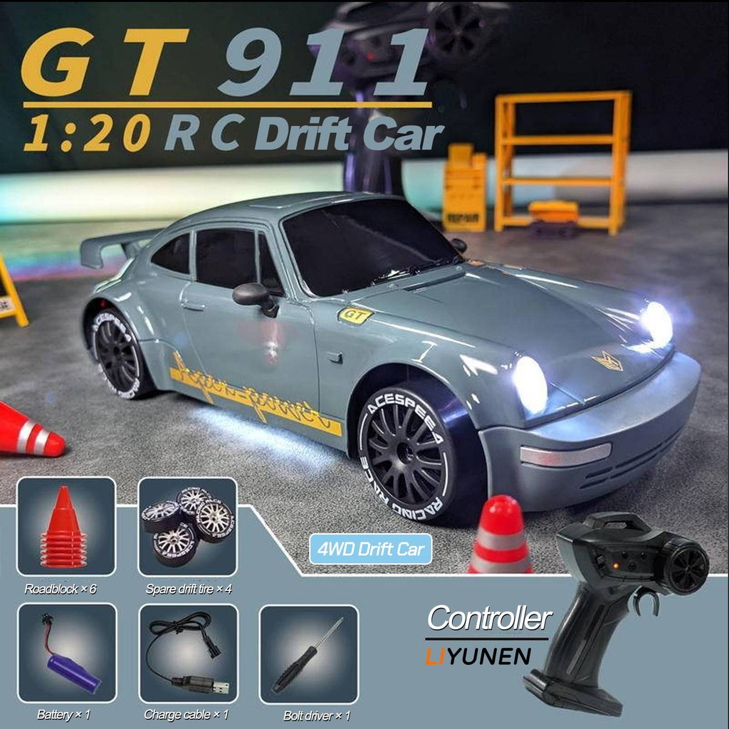 1/20 Porsche 993 Wide Body 4WD RC Drift Racing Car Toy Remote Control ...
