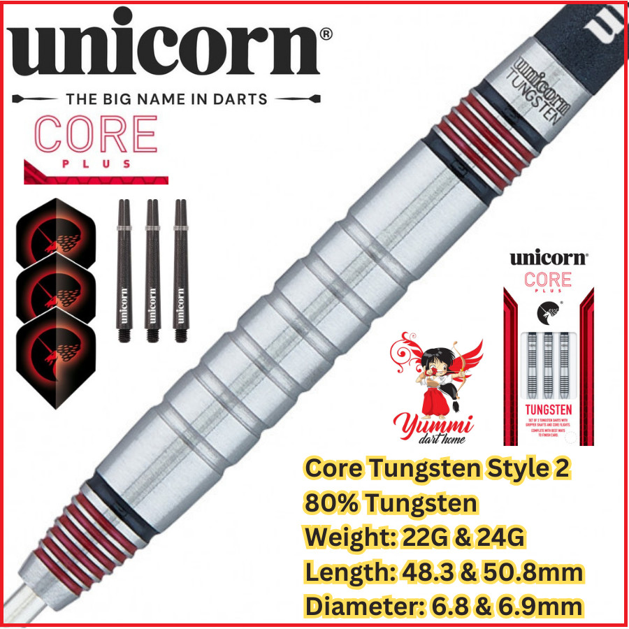 Unicorn Dart Steel Tip Dart Core Plus Win Tungsten Style 2 (22G & 24G) | Shopee Malaysia
