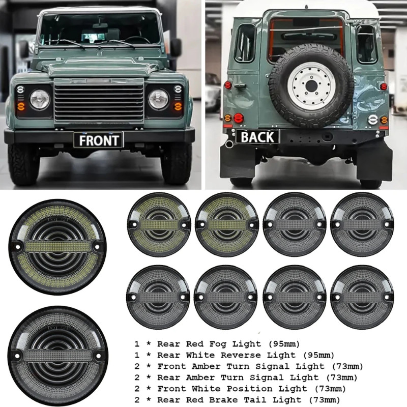 LED Signal Lamp Set for Land Rover Defender / Defender 90/110 1983-2019 ...