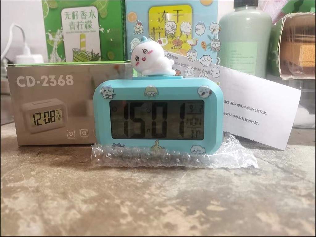 New Chiikawa Alarm Clock Luminous Table Clock Multifunctional Bedside ...