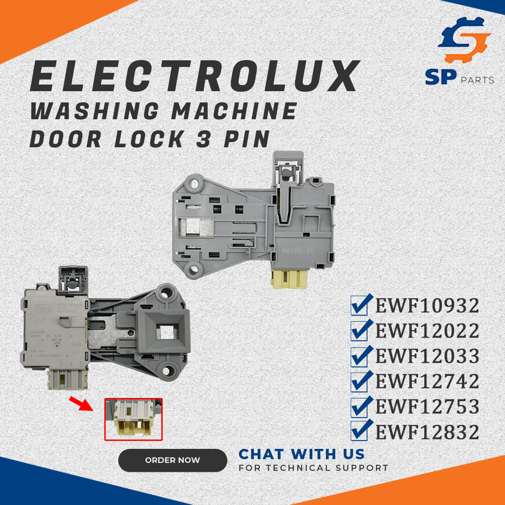ELECTROLUX WASHING MACHINES DOOR LOCK 3 PIN 132846902-MODEL EWF10932 ...