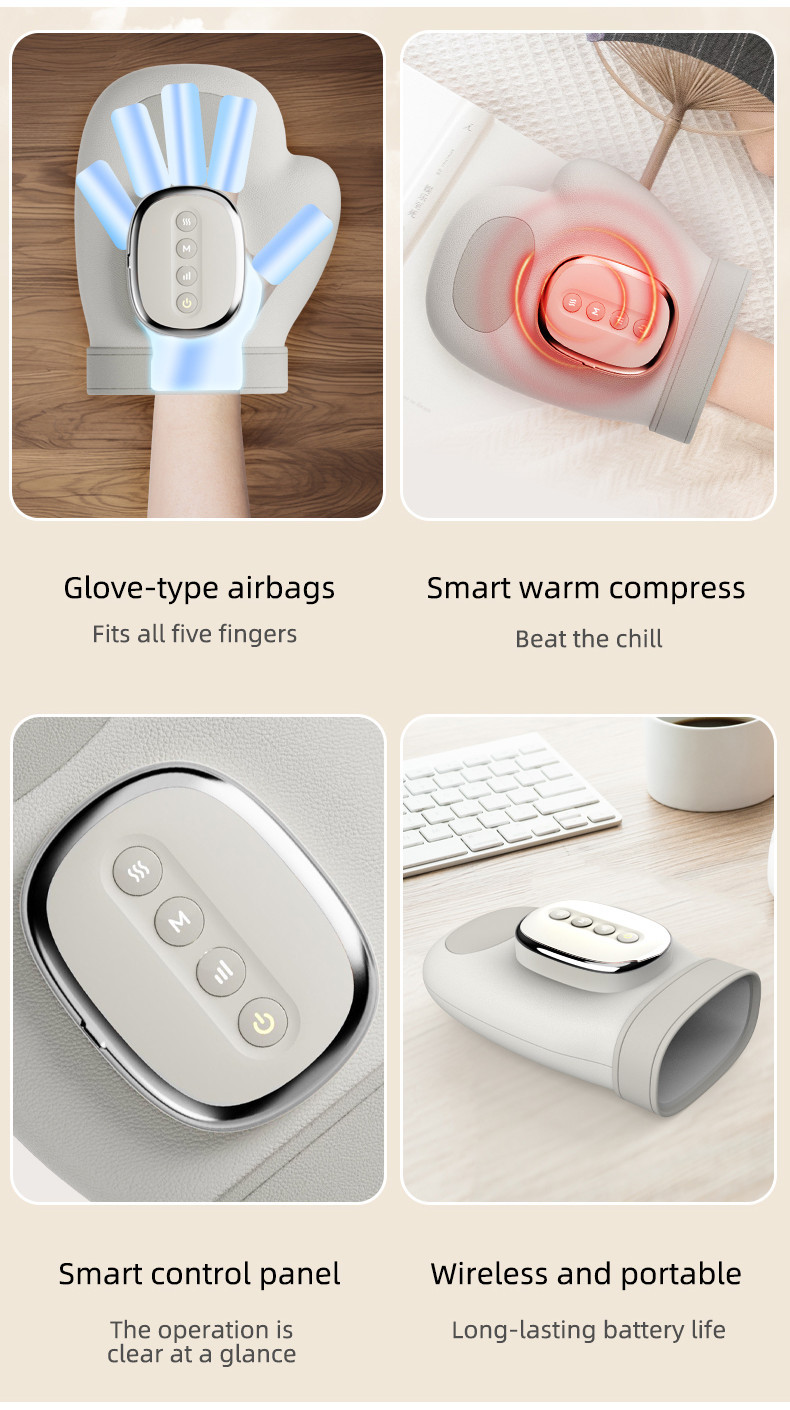 Electric Smart Hand Massager with Heat Air Bag Compression Glove ...