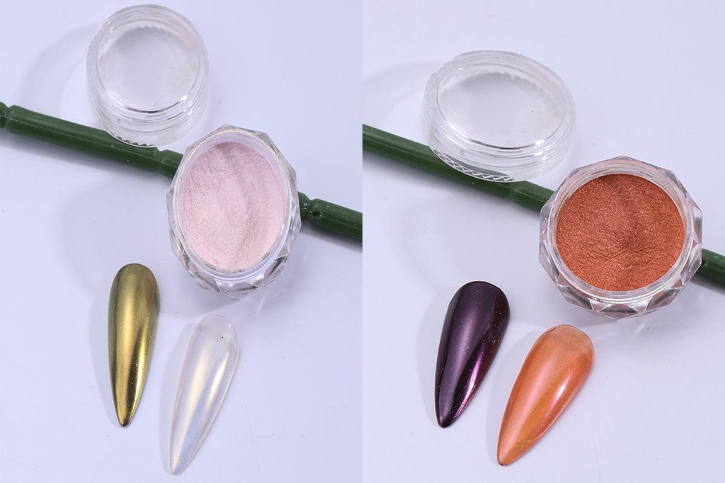 Holographic Nail Powder Chrome Mirror Effect Nail Powder 4 Boxes ...