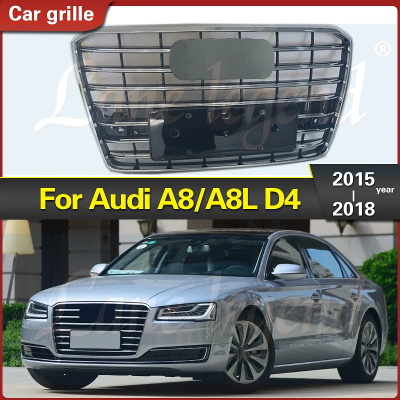 Car Center Racing Grill Fit For Audi A8 A8L D4 2015 2016 2017 2018 Year Racing Grille Front ...