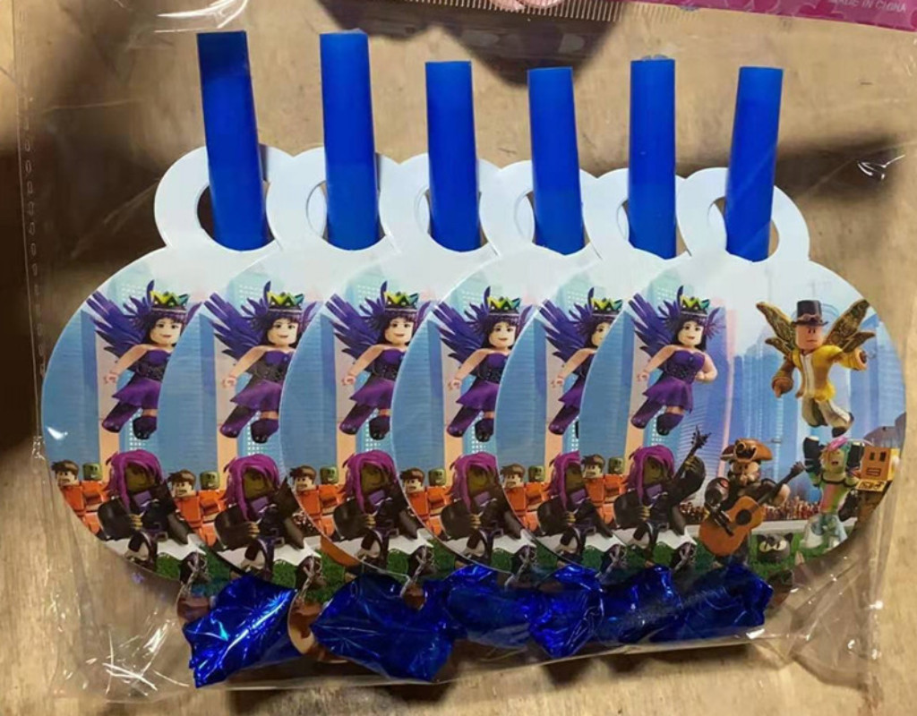 Roblox Birthday Party Set Balloon Banner Paper Cup Paper Tray Gift Bag ...