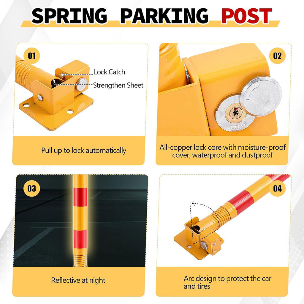 Heavy Metal Parking Space Lock Obstacle Pile Car Parking Bollard Safety ...