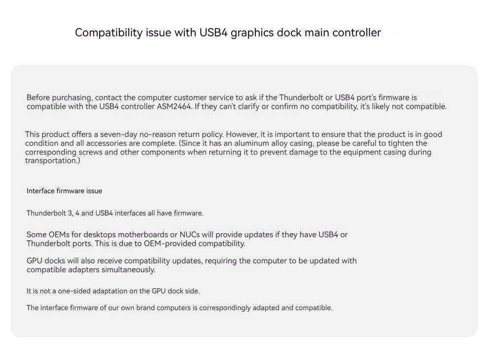 AOOSTAR AG02 Graphics Card Expansion Dock with OCuLink and USB4 Reverse ...